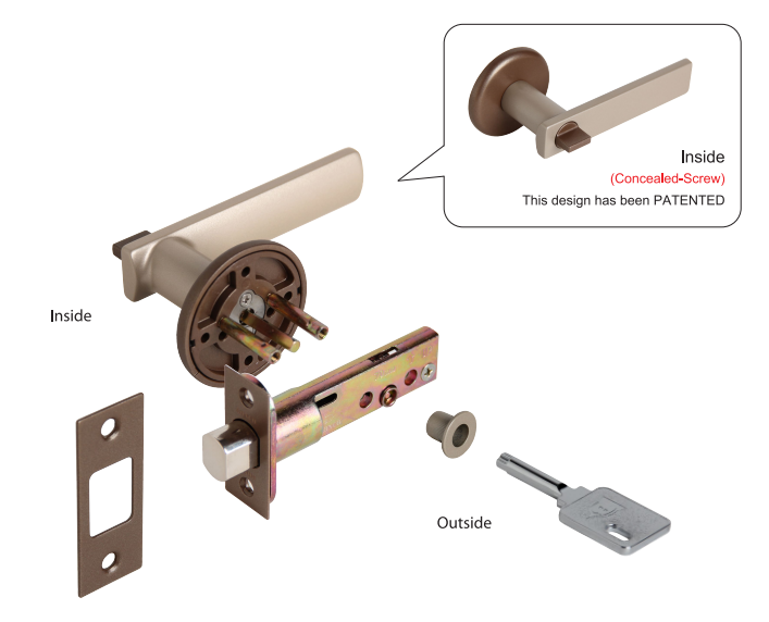 Security Bolt with Lever Bonco 462A and KL700
