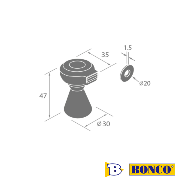Floor Mounted Magnetic Stopper Bonco DS024